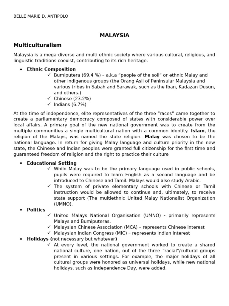 Malay Mo Malay Niya MALAYSIA | PDF | Malaysia | Multiculturalism