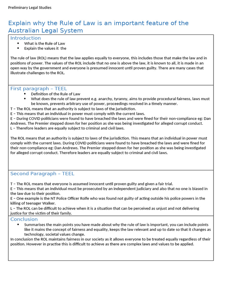 Importance of Rule of Law in Australia | PDF | Rule Of Law | Crimes