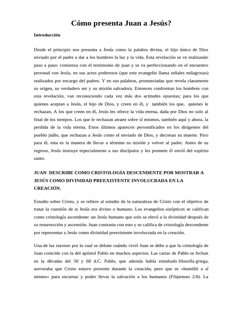Juan y la Divinidad de Jesús | PDF | Jesús | Juan el apóstol