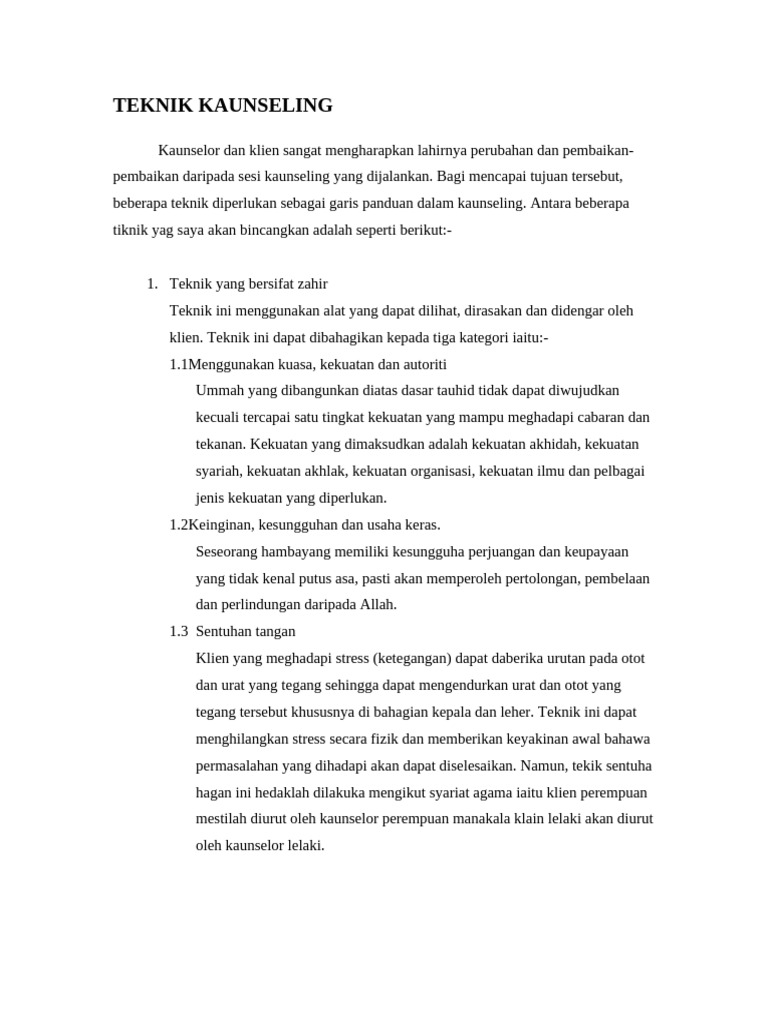 TEKNIK KAUNSELING | PDF