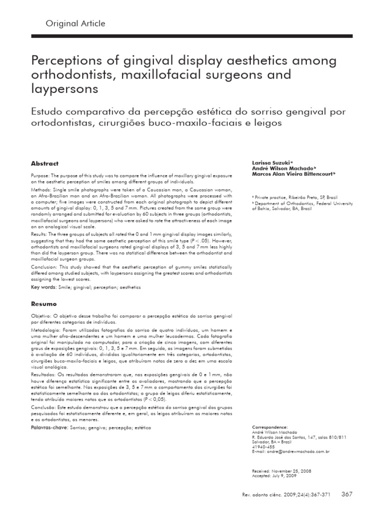 Perceptions of gingival display aesthetics among orthodontists ...