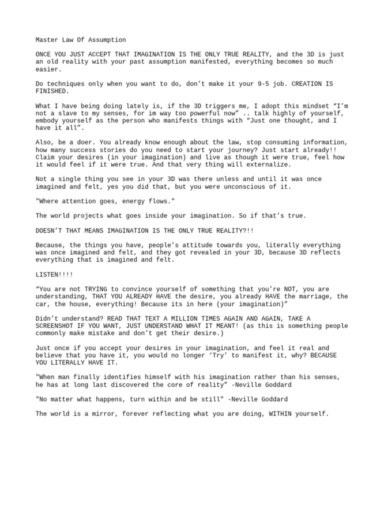 Master Law of Assumption | PDF