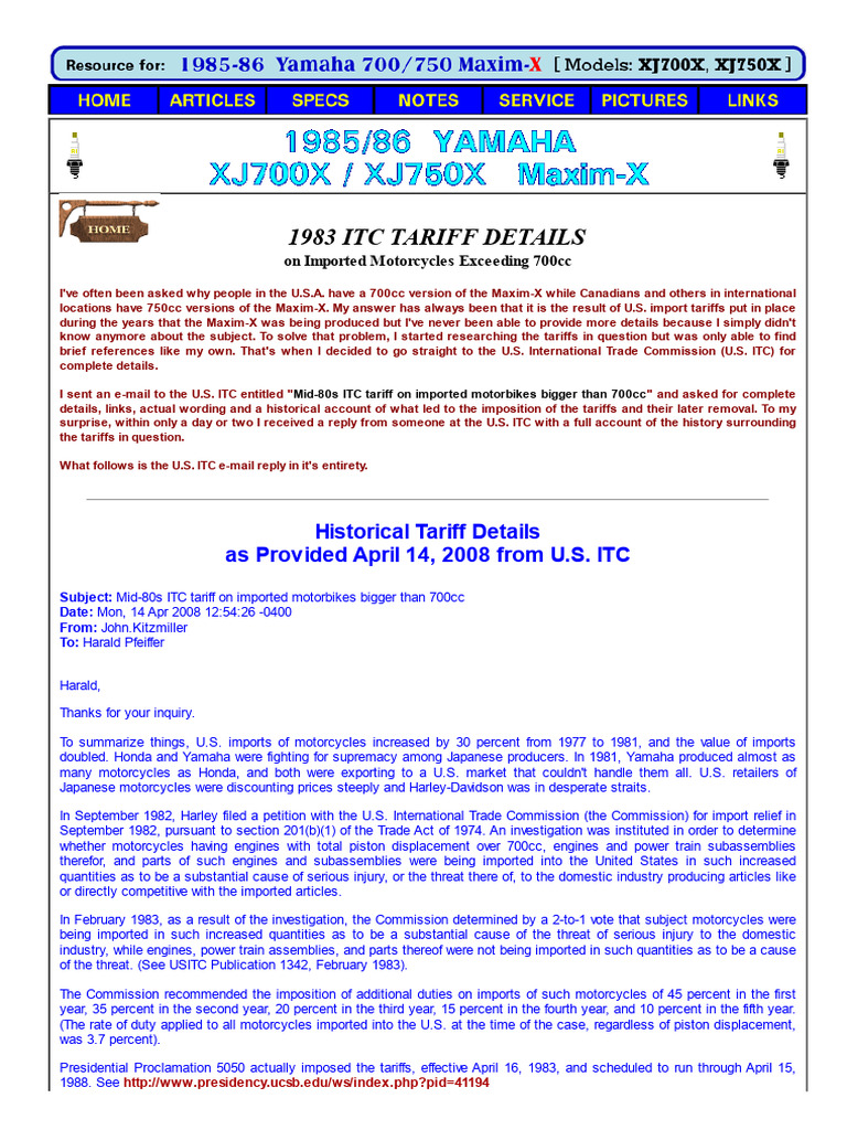 Maximum Maxim-X_ ITC Tariffs1983 | PDF | Tariff | Economies
