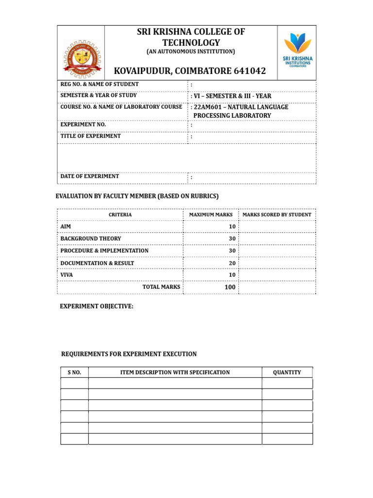 NLP Front Sheet | PDF