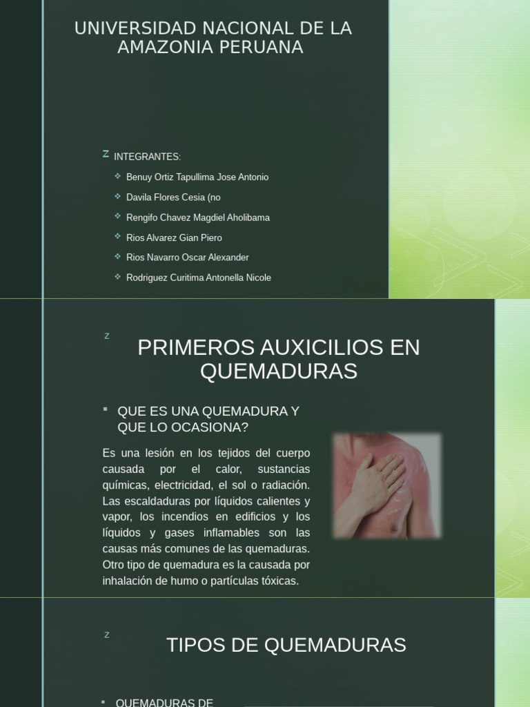 Expo Bioseguridad Primeros Auxilios | PDF | Quemar | Piel
