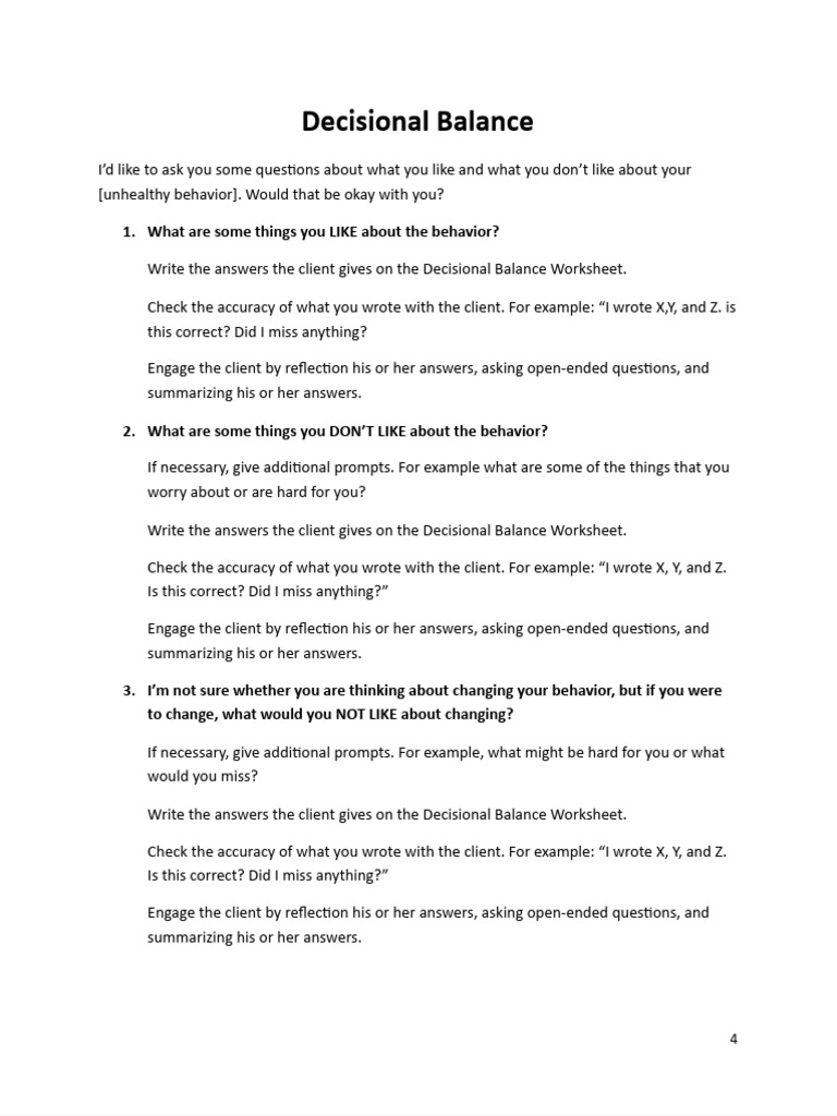 Motivational Interviewing Template | PDF