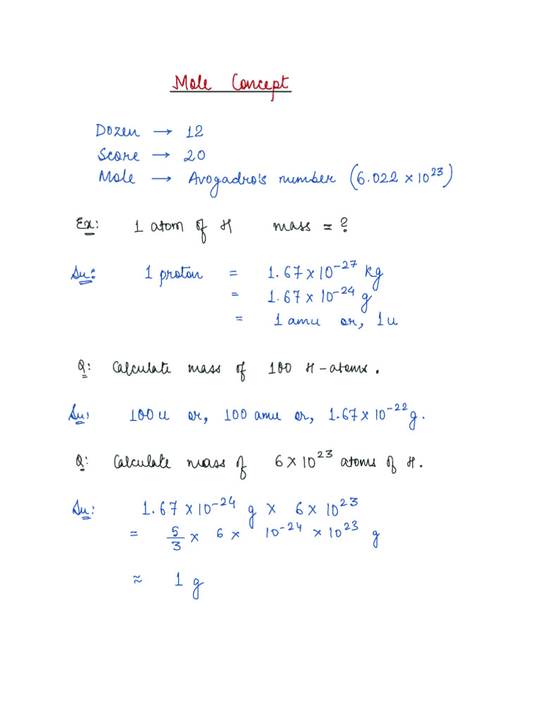 Mole Concept-1 | PDF