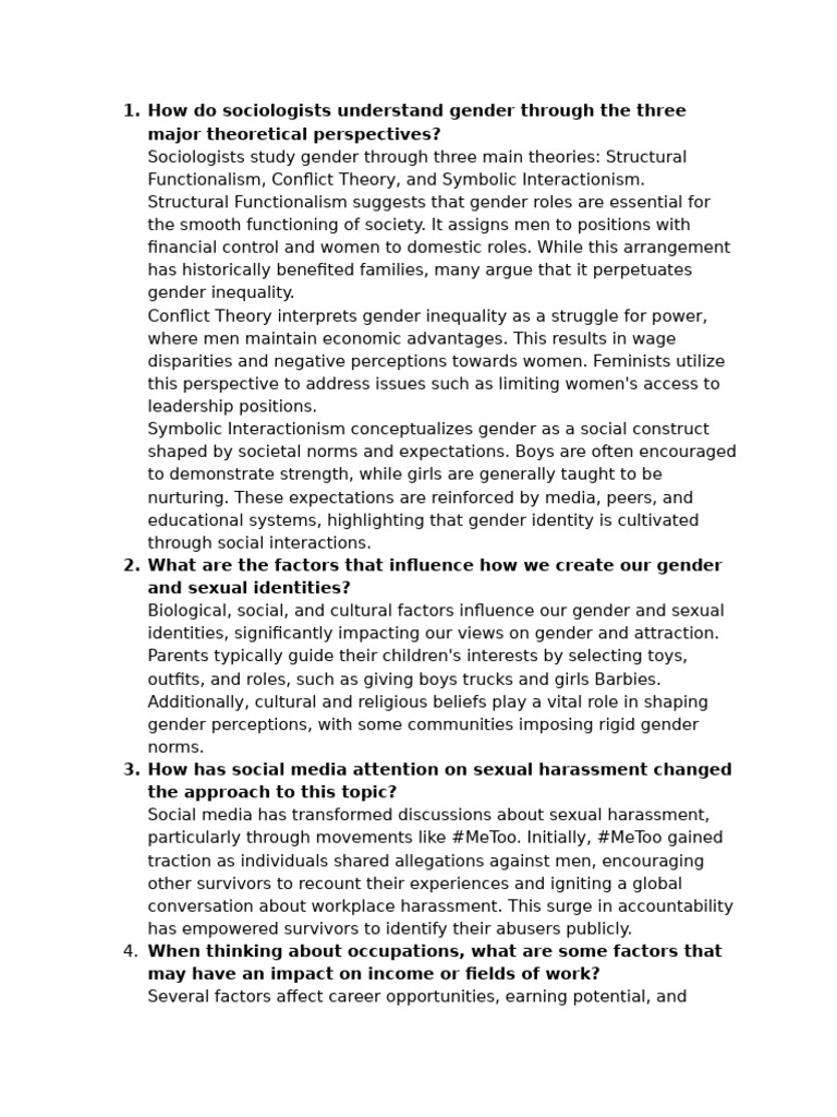 Understanding Gender Through Theories | PDF | Gender | Gender Studies
