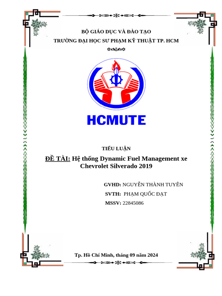 ĐỀ TÀI: Hệ thống Dynamic Fuel Management xe Chevrolet Silverado 2019 | PDF