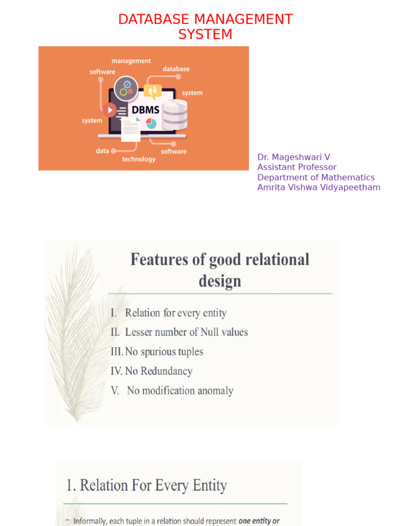 Features of Good Relational Design | PDF