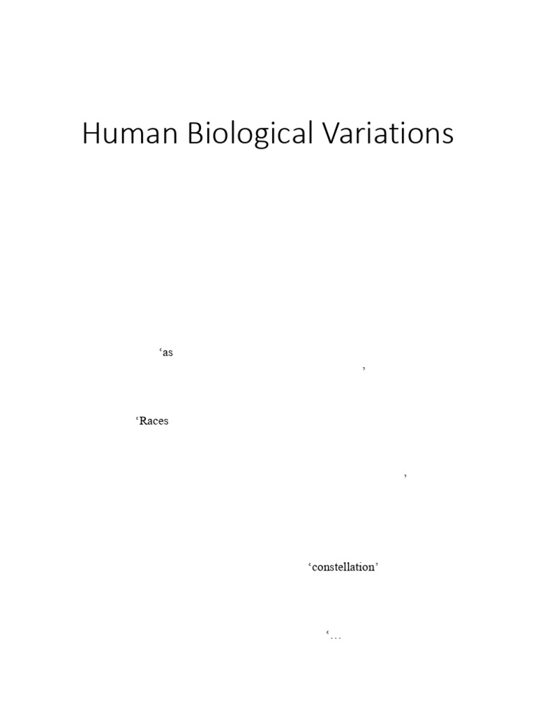 Human Biological Variations II | PDF | Race (Human Categorization ...