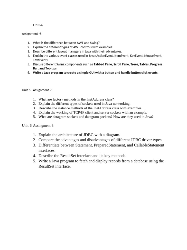 Assignmet 4,5,6 Unit | PDF