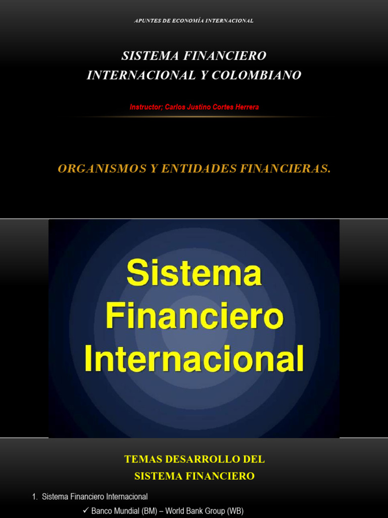 Sistema Financiero Internacional y Colombiano | PDF | Bancos | Seguro
