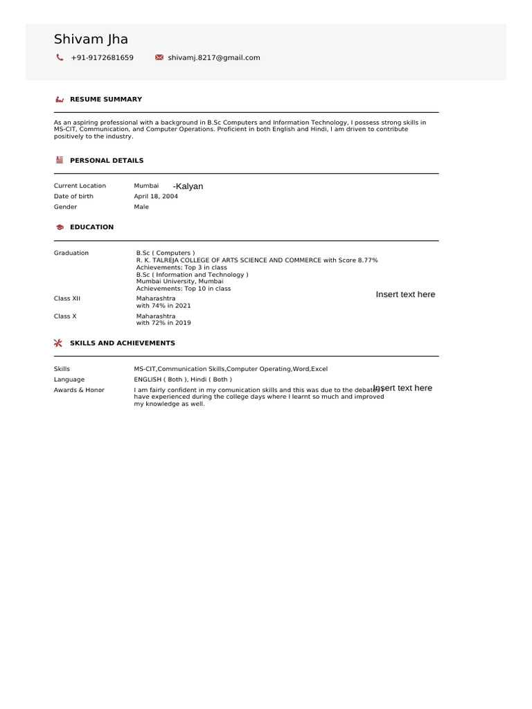 Shivam Jha Resume | PDF