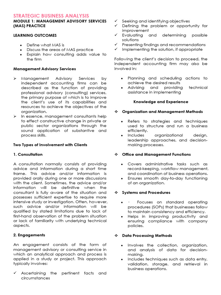 Strategic Business Analysis Module 1 - 3 | PDF | Business Analysis ...