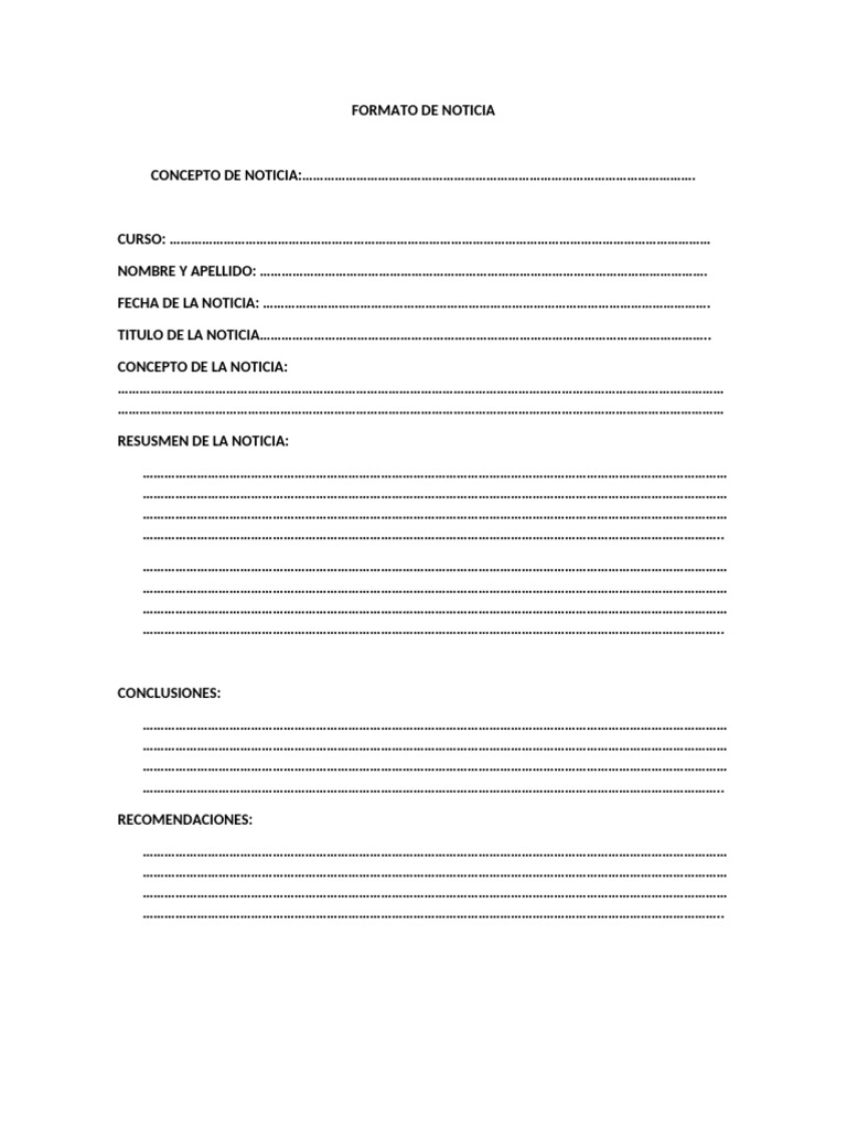 FORMATO DE NOTICIA | PDF