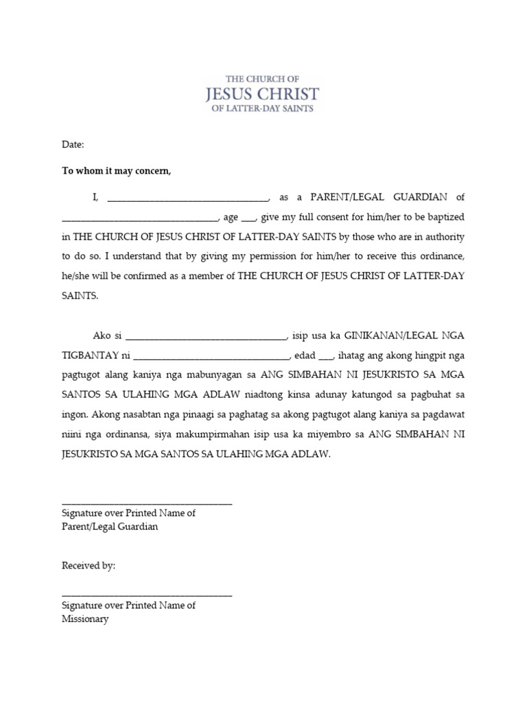 Baptism Consent Form-1 | PDF