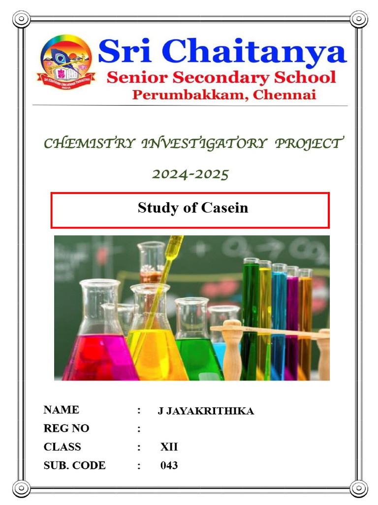 Study of Casein (1) - Merged - Organized | PDF | Milk | Solubility