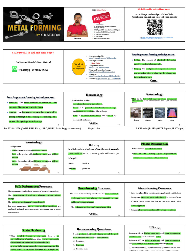 Forming Techniques in Metalworking | PDF | Rolling (Metalworking ...