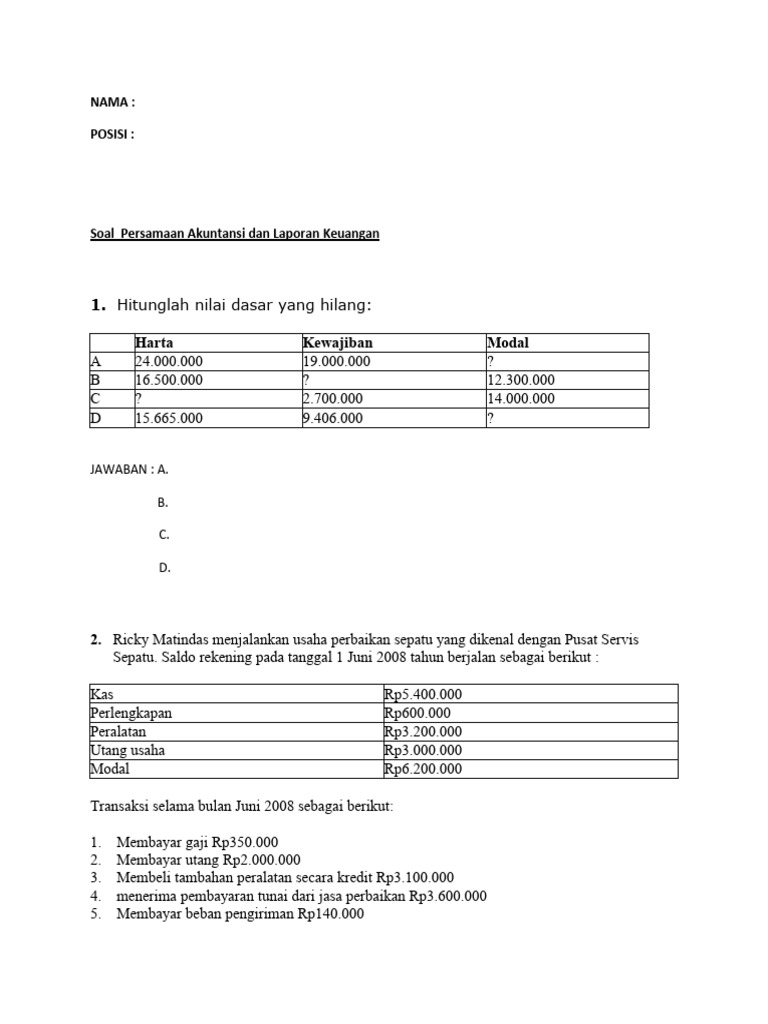 Soal Accounting (1) | PDF