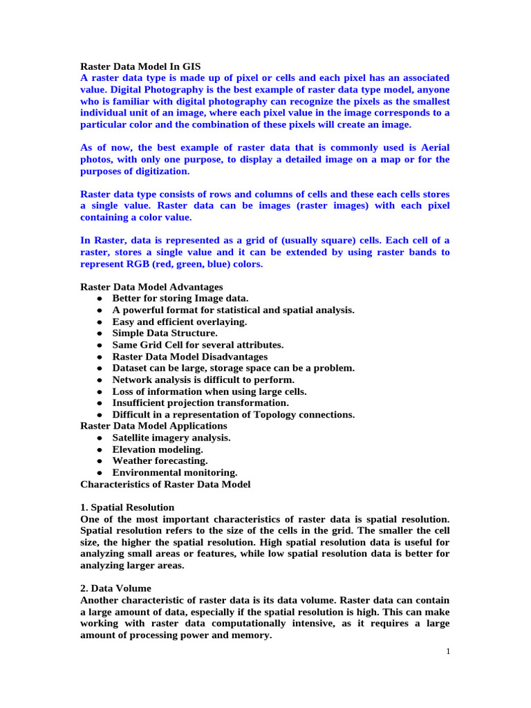 Raster and Vector Data-1 | PDF | Geographic Information System ...