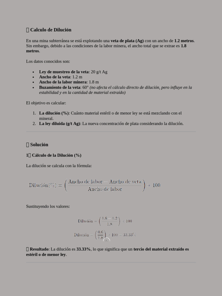 Dilusion de Mineral | PDF
