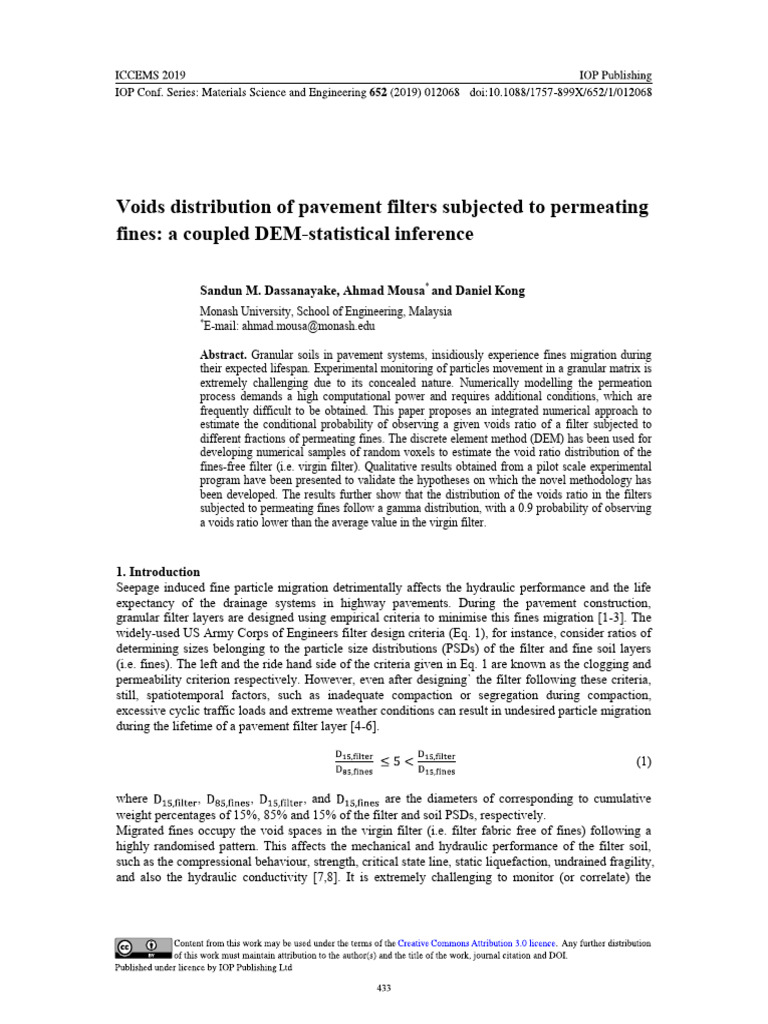 Voids Ratio in Pavement Filters Analysis | PDF | Probability ...