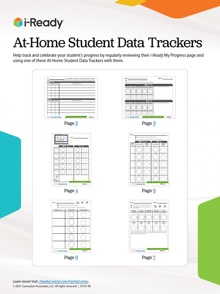 Iready at Home Student Data Trackers 2021 1 | PDF