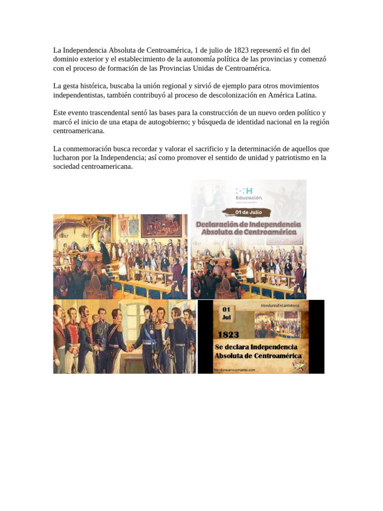 La Independencia Absoluta de Centroamérica | PDF