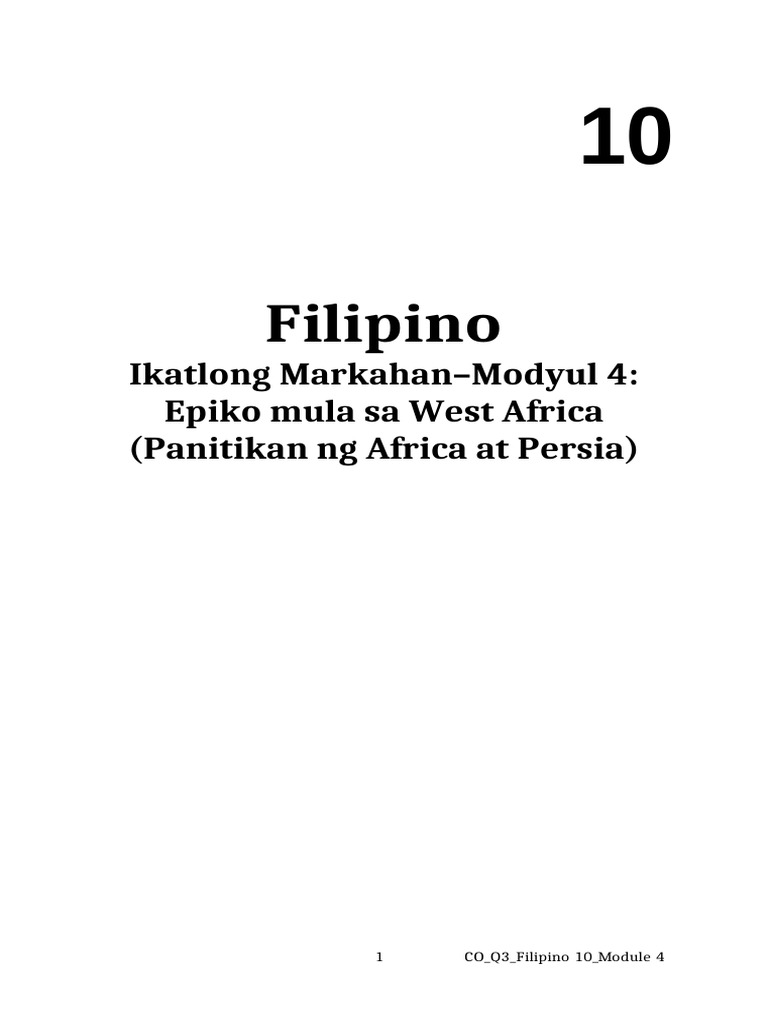 Fil10 Q3 Modyul3 | PDF