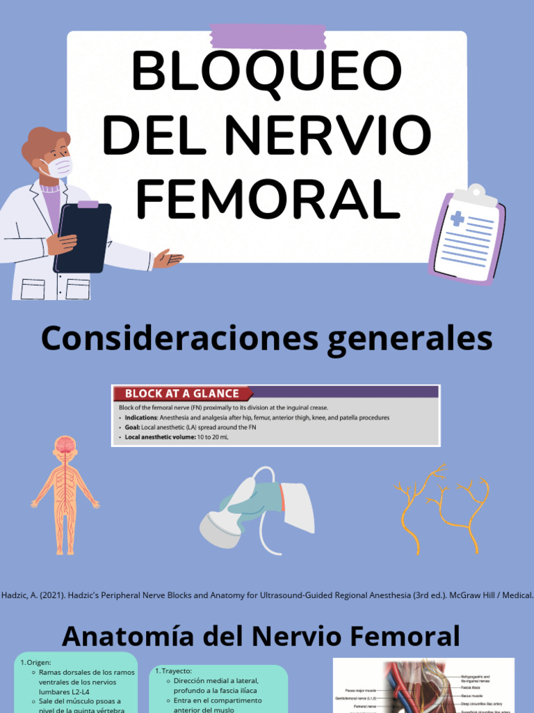 Bloqueo del Nervio Femoral y Técnicas Asociadas | PDF | Anatomía del ...