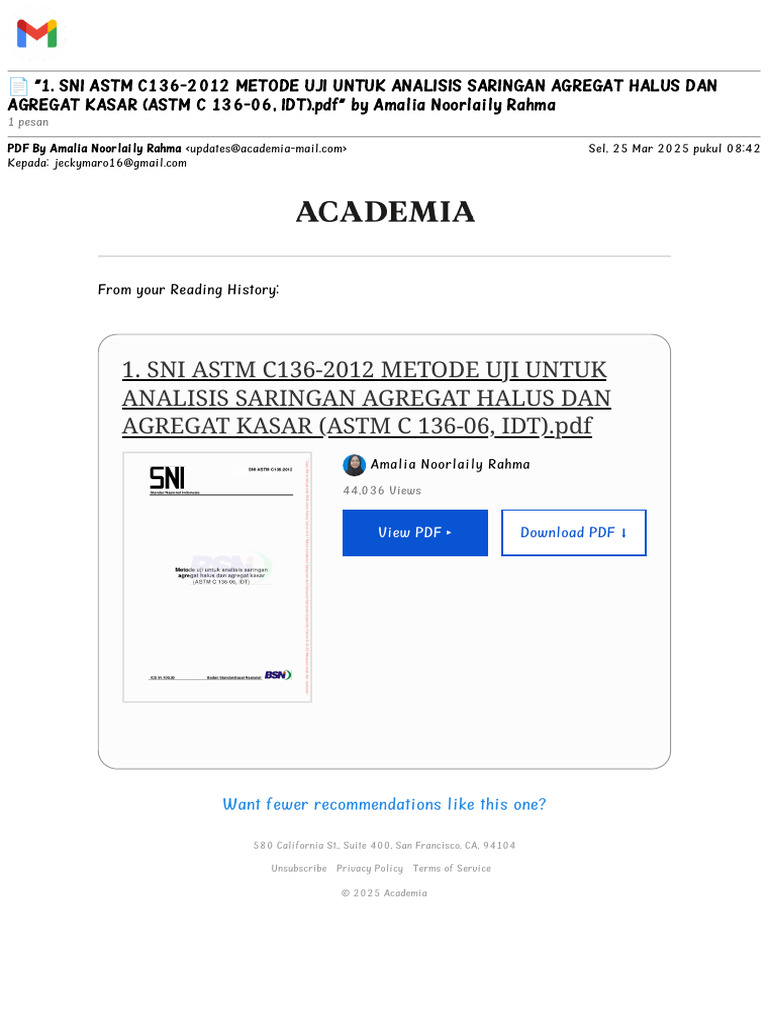 Sni Astm C136-2012 Metode Uji Untuk Analisis Saringan Agregat Halus Dan AGREGAT KASAR (ASTM C ...