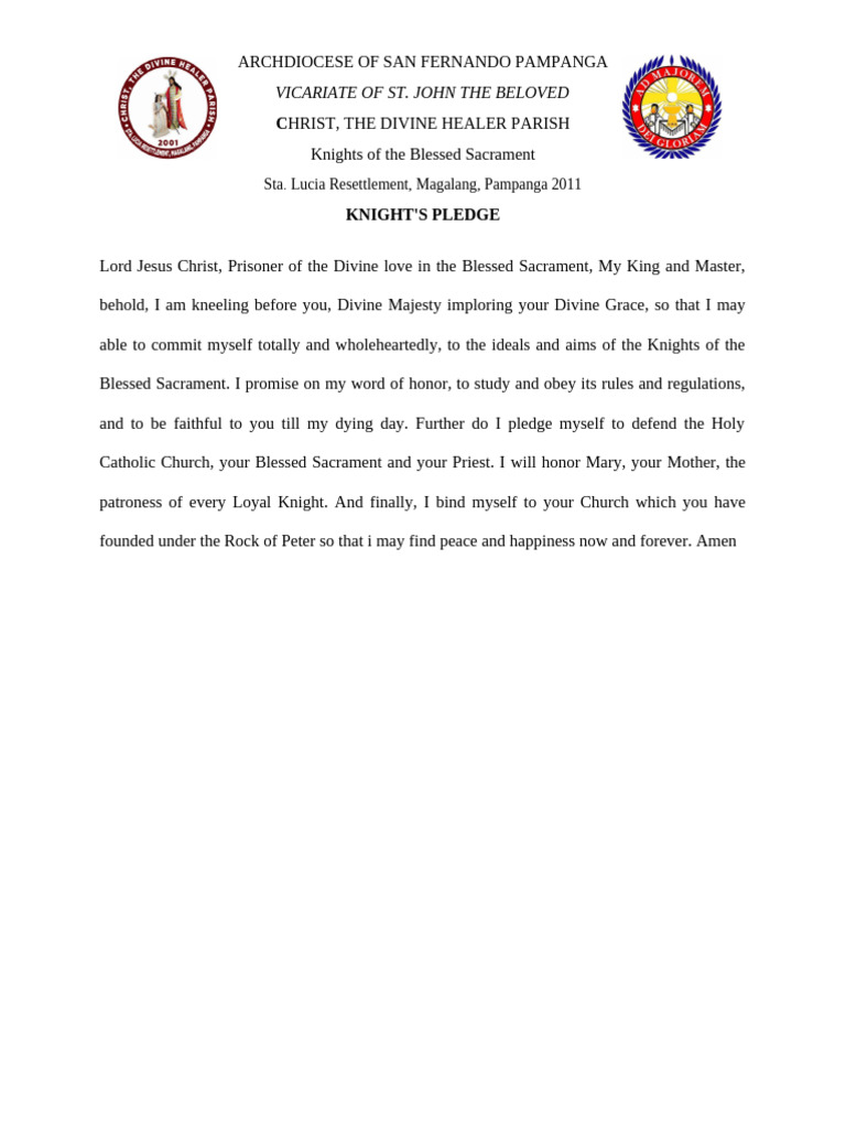 KNIGHT'S PLEDGE | PDF