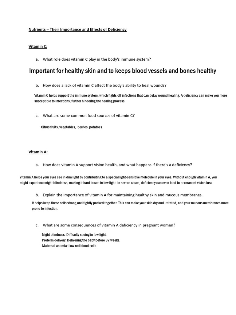 Essential Nutrients and Deficiency Effects | PDF | Dietary Fiber | Diet ...