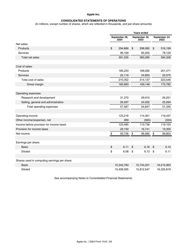 Apple 2024 | PDF | Equity (Finance) | Retained Earnings
