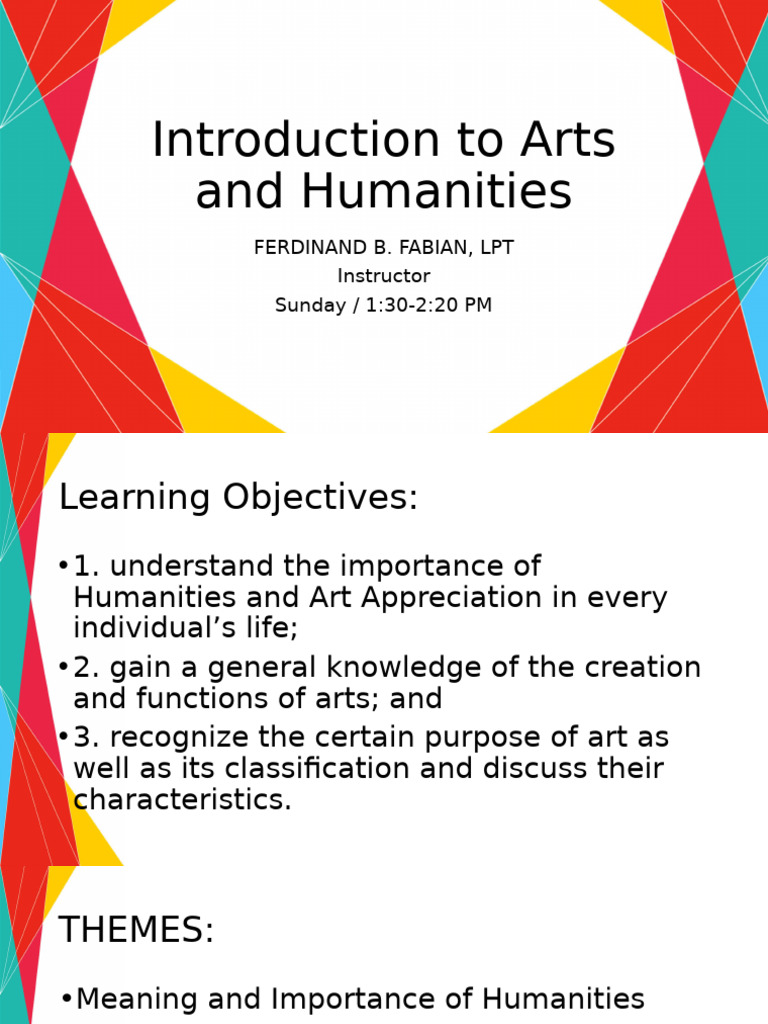 Introduction to Arts and Humanities | PDF | The Arts | Poetry
