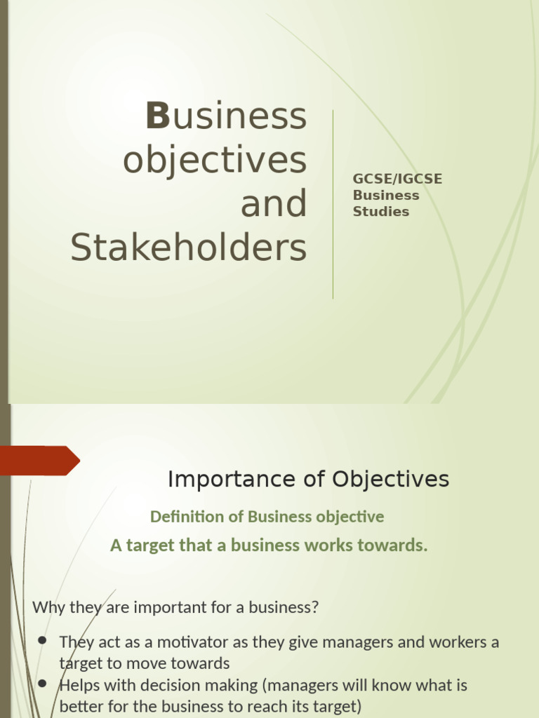 5.business Objectives and Their Stakeholders | PDF | Employment | Salary