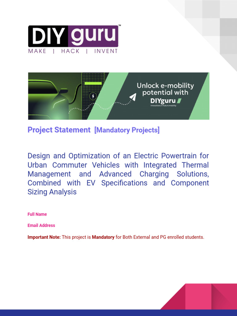 Project Statement For Advanced EV Engineering Course | PDF | Electric ...
