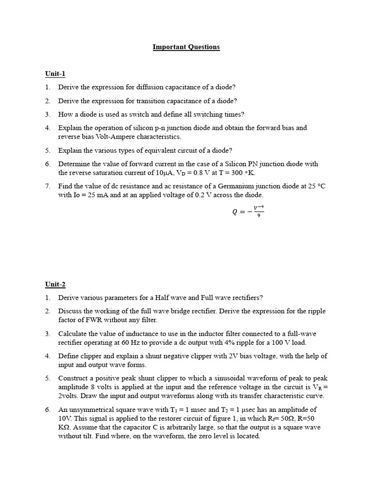 Imp Quest. | PDF | Rectifier | Diode