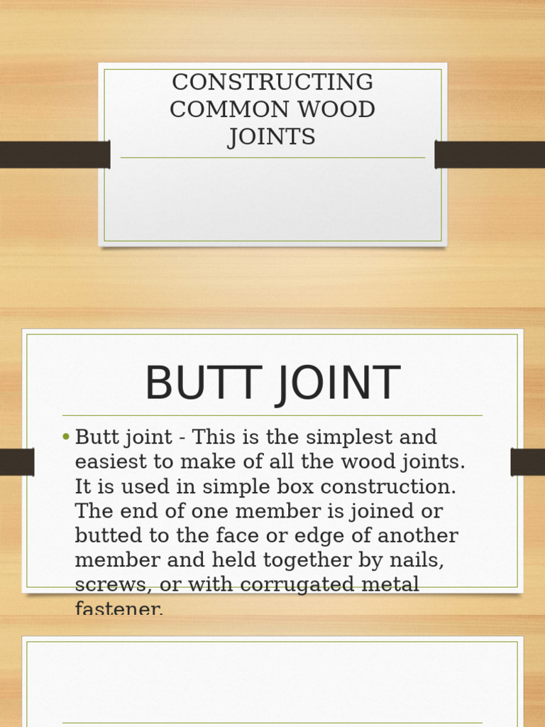 CONSTRUCTING COMMON WOOD JOINTS Kaye | PDF | Wood | Tools