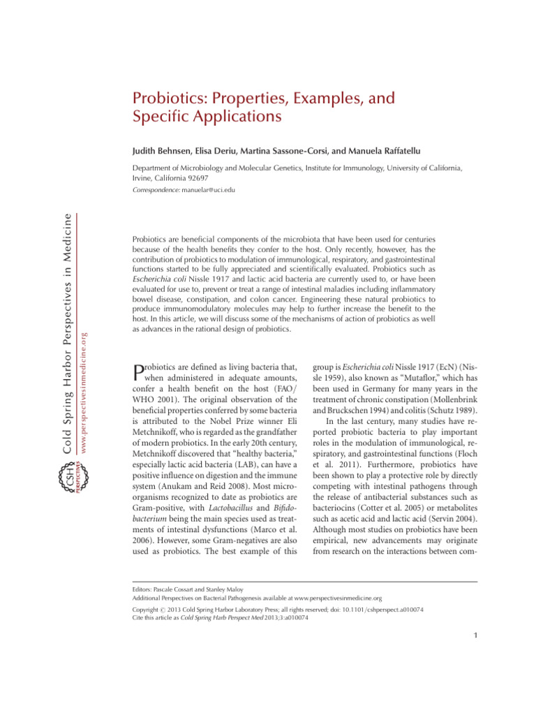 L5-Probiotics, Properties, Examples and Applications | PDF ...