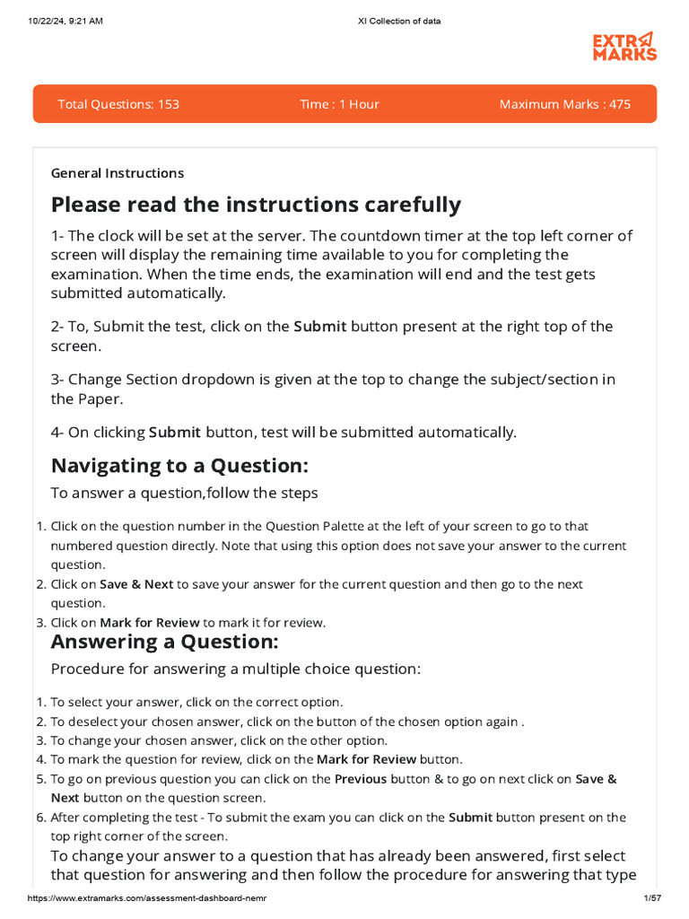 Exam Instructions and Data Collection Guide | PDF | Survey Methodology ...