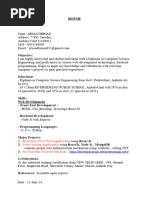 BTech Student Resume Template | PDF