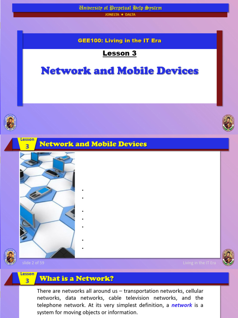 IT Era Lesson 3 - Network & Mobile Devices | PDF | Computer Network | Cellular Network
