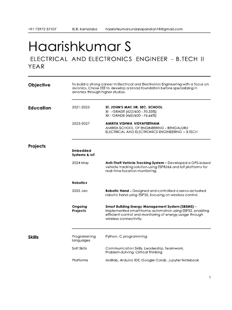 Haarish Resume | PDF