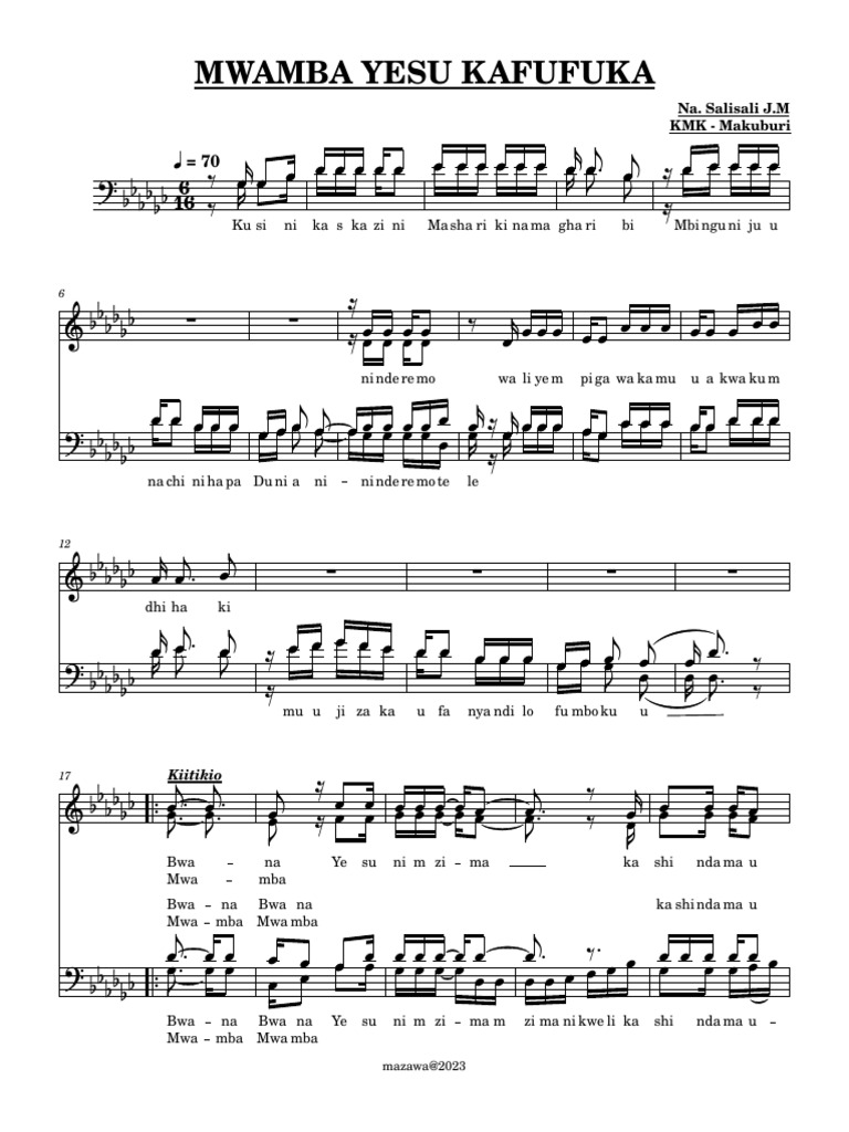 Mwamba Yesu Kafufuka | PDF