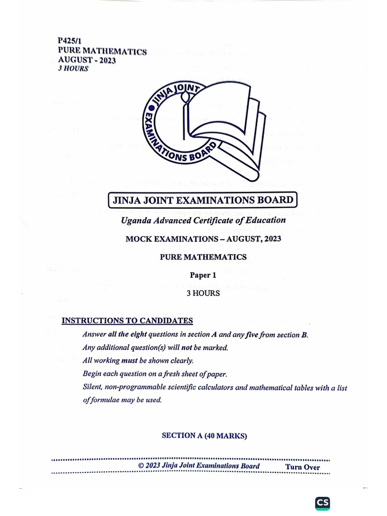 JJEB Maths P4251 | PDF