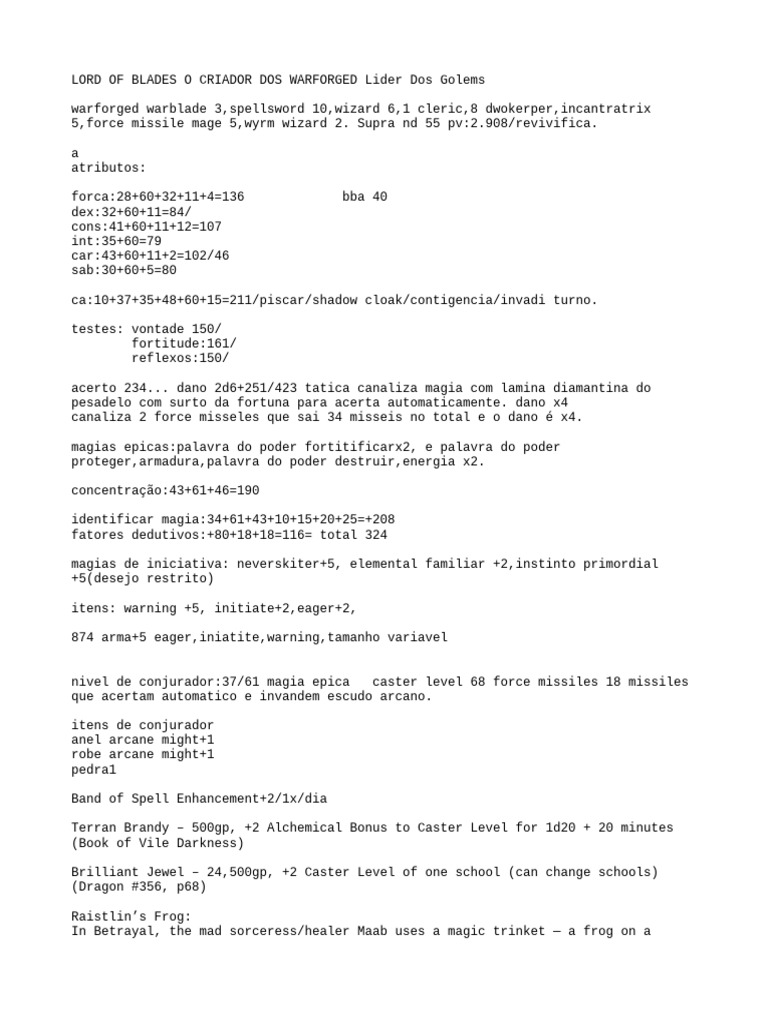 LORD OF BLADES O CRIADOR DOS WARFORGED Lider Dos Golems | PDF | Fantasy ...