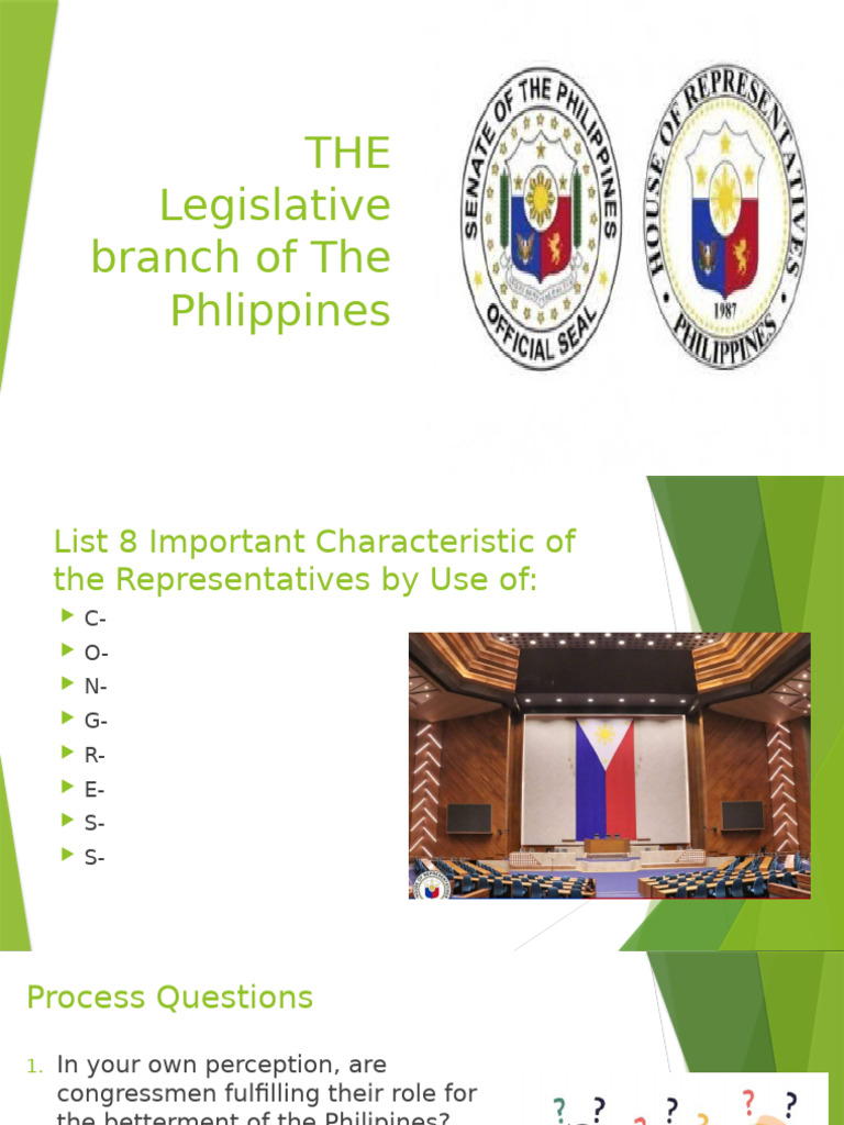 POLGOV 1 - THE Legislative Branch of The Phlippines | PDF | United ...