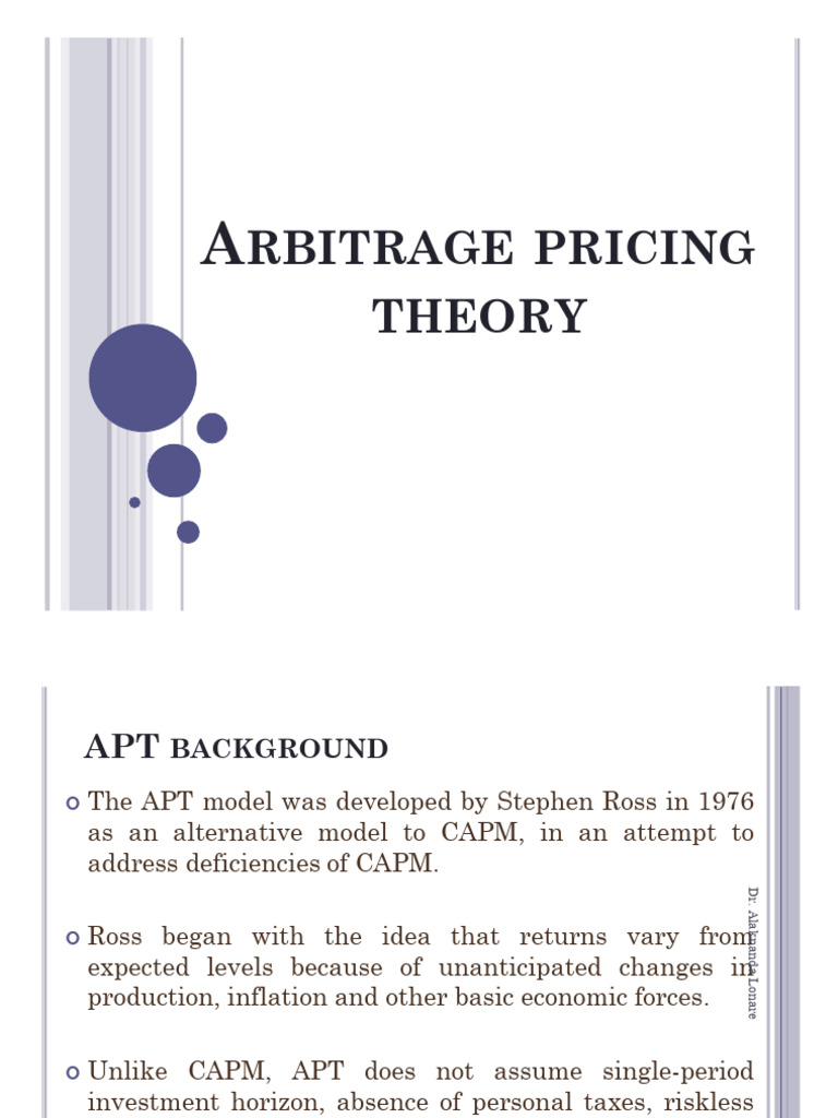 Understanding Arbitrage Pricing Theory | PDF | Capital Asset Pricing ...